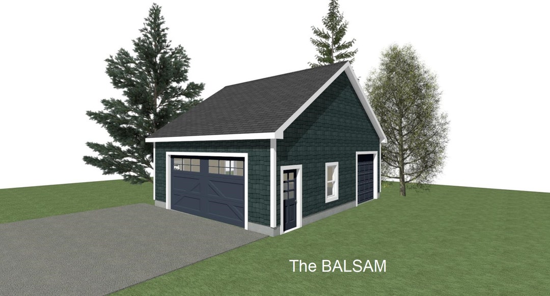 2-car Garage Plans: 24 X 30, 10' Wall, 8/12 Pitch (digital Download) - Etsy