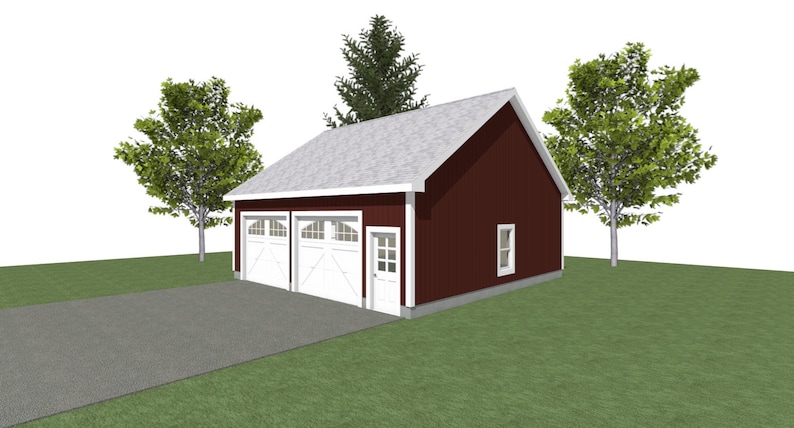GARAGE PLANS : 30 X 30 - 2 Car Garage Plans - 10' Wall - 6/12 and 8/12 ...