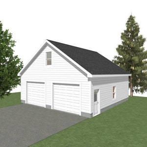 GARAGE PLANS : 30 X 30 - 2 Car Garage Plans - 8/12 Pitch - 10ft Wall ...