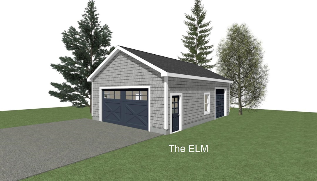 GARAGE PLANS : 24 X 32 2 Car Garage Plans 1 Door 10' - Etsy