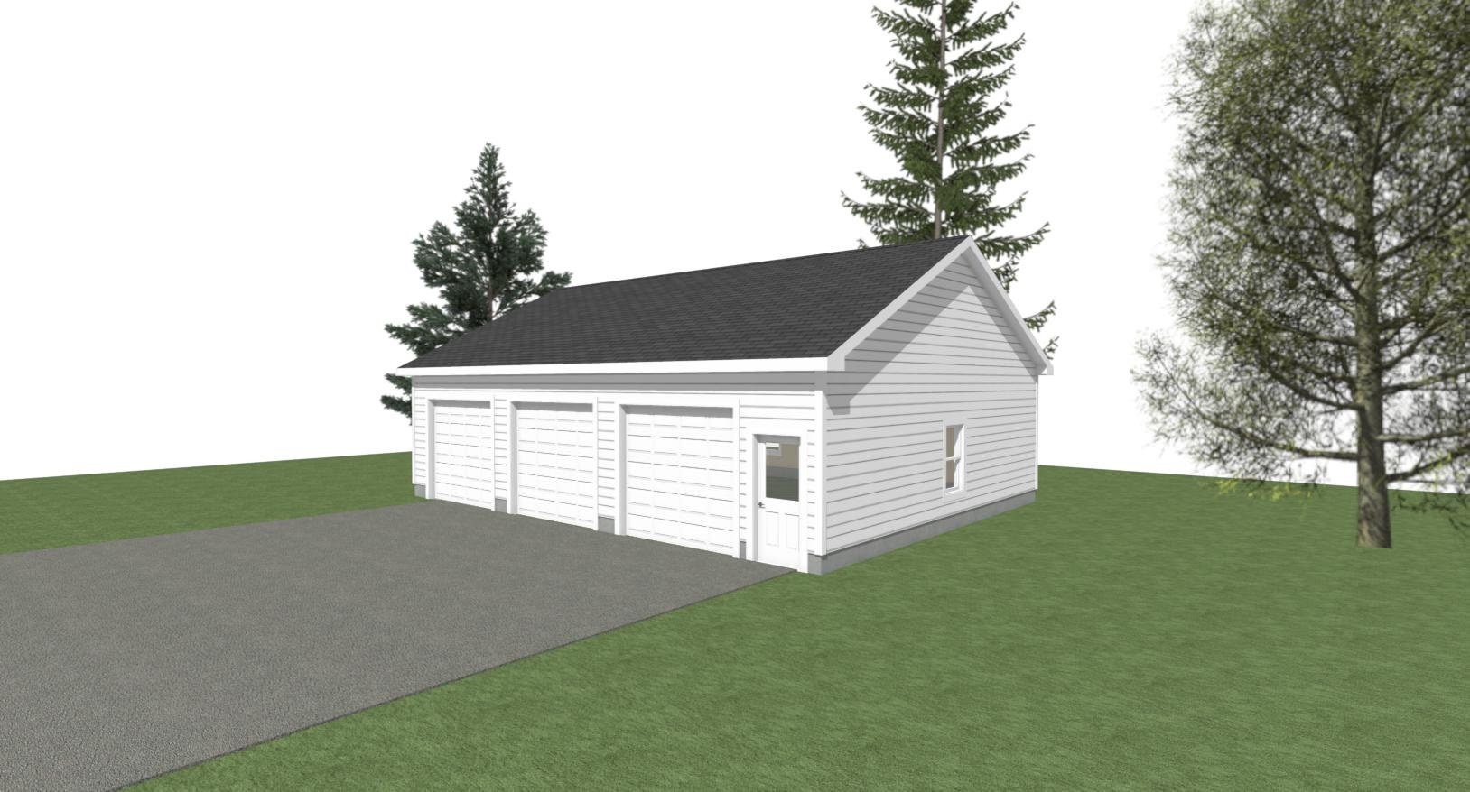 GARAGE PLANS : 40 X 30 3 Car Garage Plans 10' Wall 6/12 - Etsy