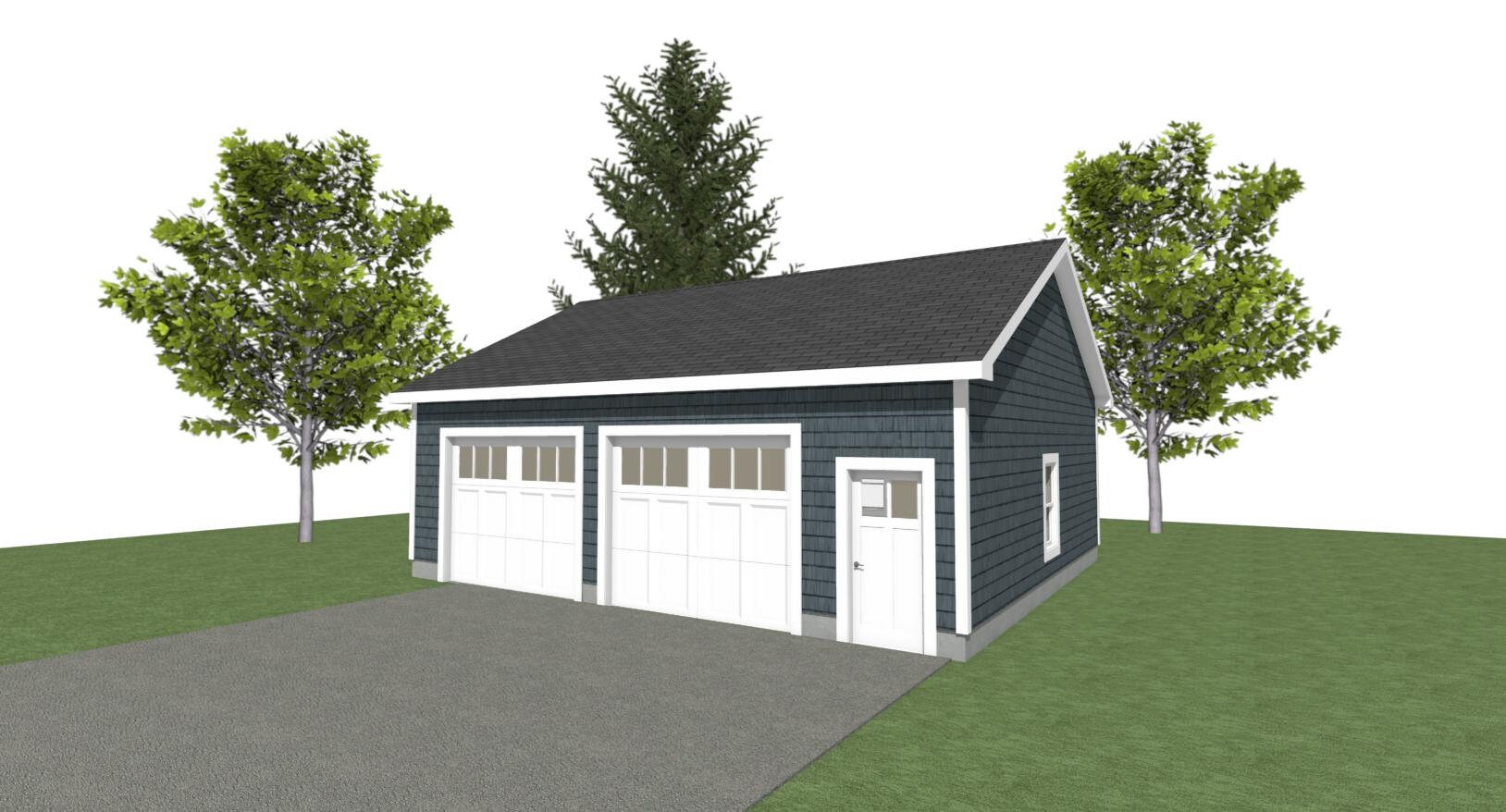 GARAGE PLANS : 32 X 28 - 2 Car Garage Plans - 10' Wall - 6/12 and 8/12 ...