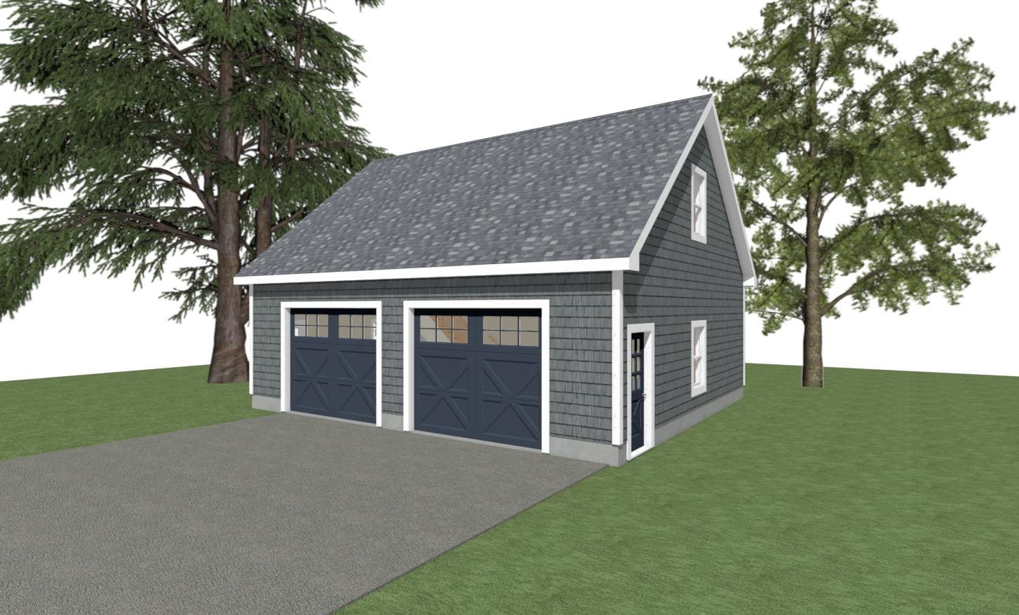 GARAGE PLANS : 32 X 28 - 2 Car Garage Plans - 10' Wall - 10/12 and 12/ ...