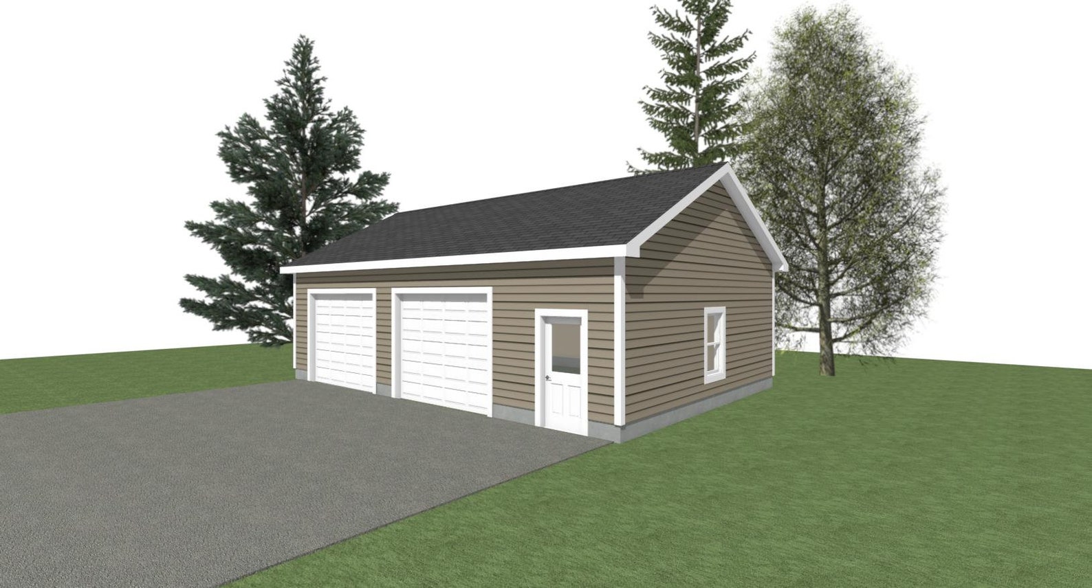 GARAGE PLAN : 36 X 24 2 Car Garage Plans 10' Wall 6/12 Reversed is ...