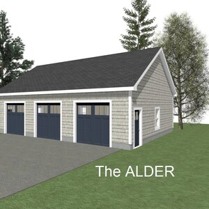 GARAGE PLANS : 40 X 28 3 Car Garage Plans 10' Wall 6/12 and 8/12 Pitch ...