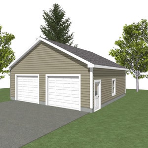 GARAGE PLANS : 30 X 30 2 Car Garage Plans 6/12 and 8/12 Pitch - Etsy