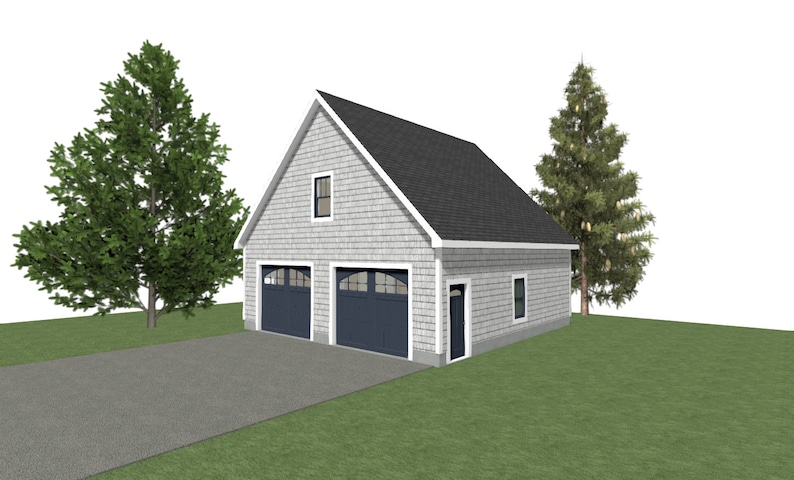 GARAGE PLAN : 30 X 30 - 2 Car Garage Plans - 10/12 and 12/12 Pitch ...