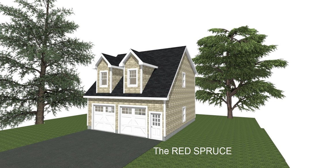 GARAGE PLANS : 28 X 32 - 2 Car Garage Plans - 10' Wall - 12/12 Pitch ...