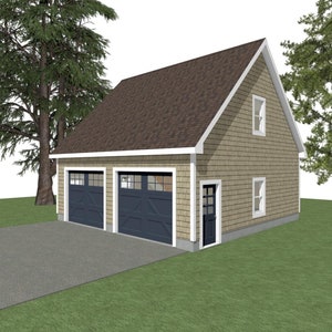 GARAGE PLANS : 28 X 28 - 2 Car Garage Plans - 10' Wall - 10/12 and 12/ ...