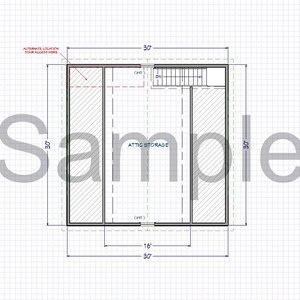 2 Car Garage Plan: 30x30 With Storage Above (digital Download) - Etsy