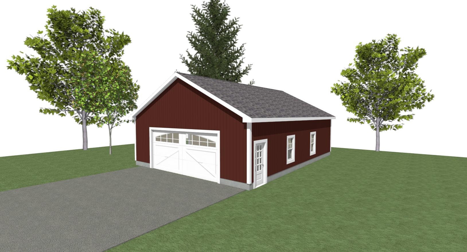 GARAGE PLANS : 30 X 40 - 2 Car Garage Plans - 1 Door - 10' Wall - 6/12 ...