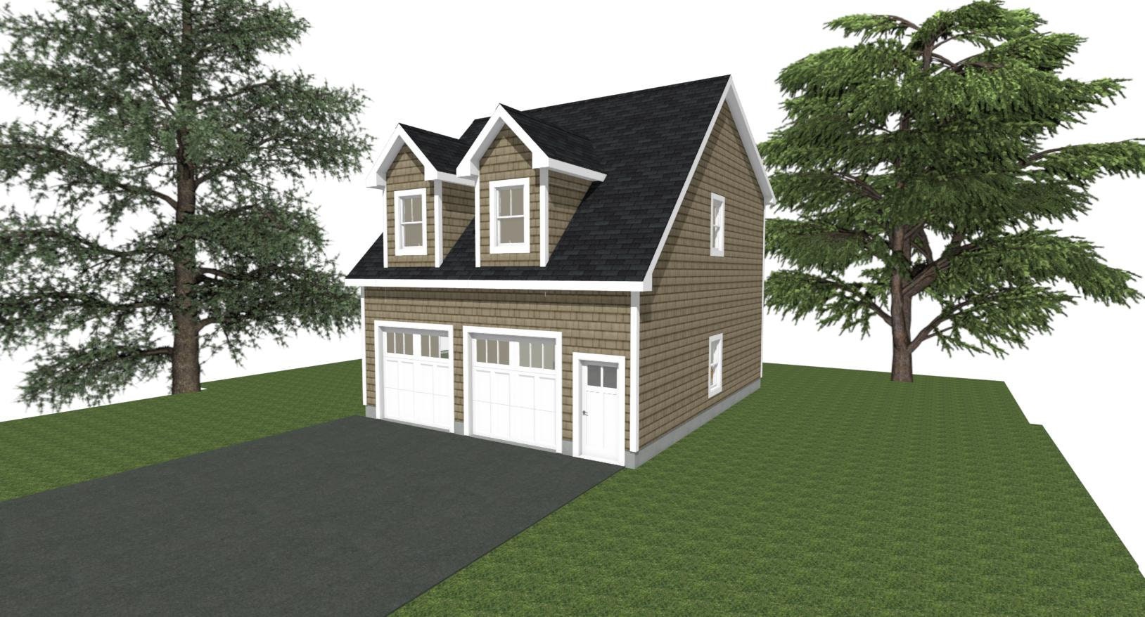 GARAGE PLANS : 26 X 32 - 2 Car Garage Plans - 10' Wall - 12/12 Pitch ...