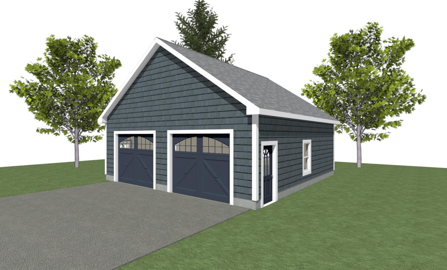 2 Car Garage Plans : 30x30, 10'-0" Wall, 6/12 & 8/12 Pitch (digital ...