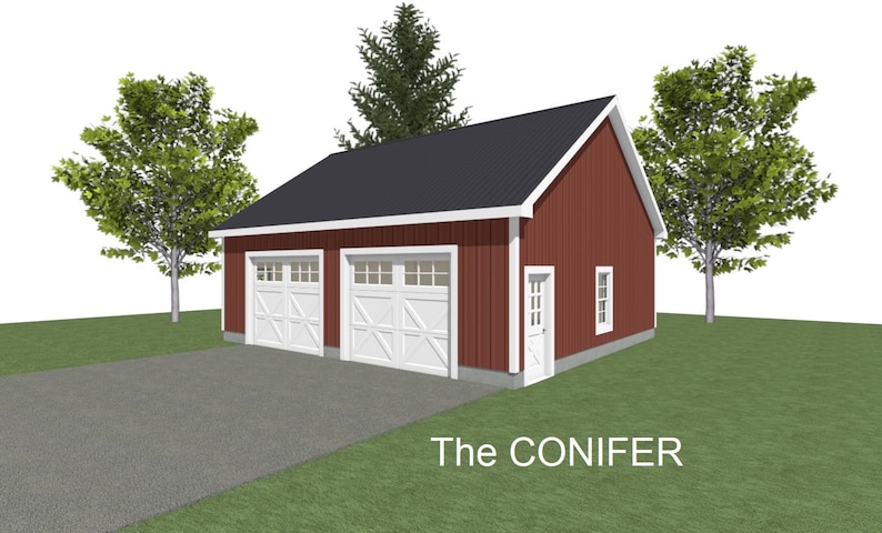 GARAGE PLAN : 32 X 28 - 2 Car Garage Plans - 10' Wall - 6/12 and 8/12 ...