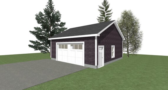 GARAGE PLANS : 26 X 26 - 2 Car/ 1 Door Garage Plans - 10 GARAGE PLANS : 26 X 26 - 2 Car/ 1 Door Garage Plans - 10