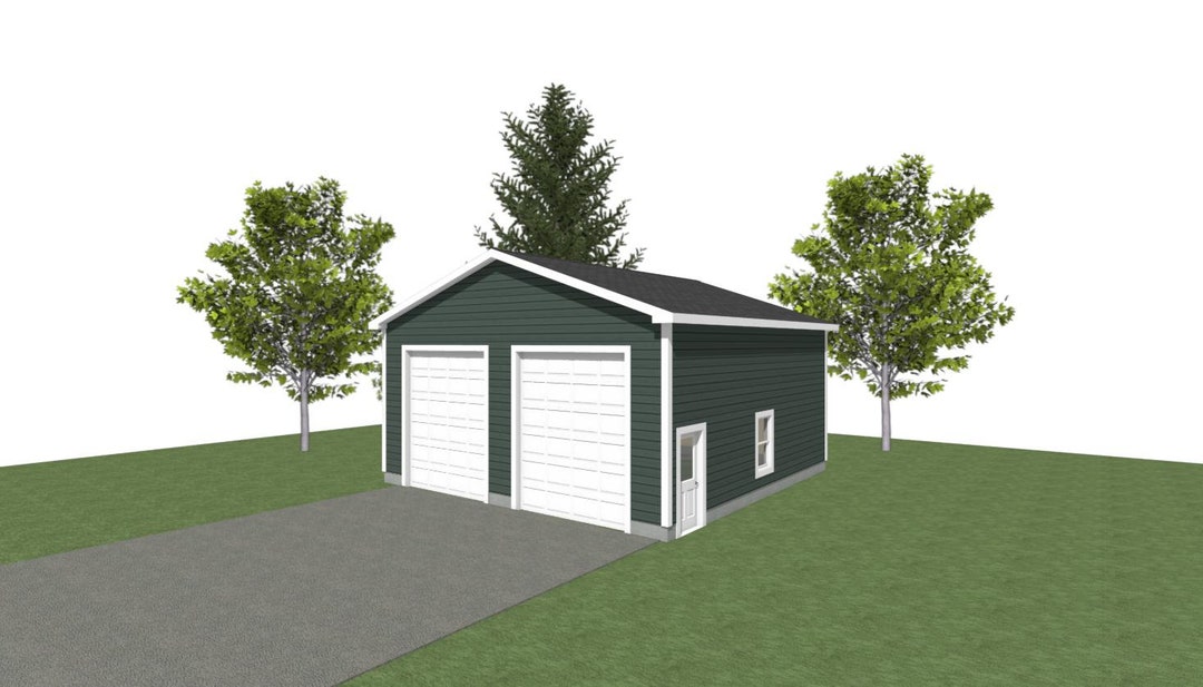 GARAGE PLAN : 30 X 30 - 2 Car Garage Plans - 4/12 - 14' Wall - Etsy