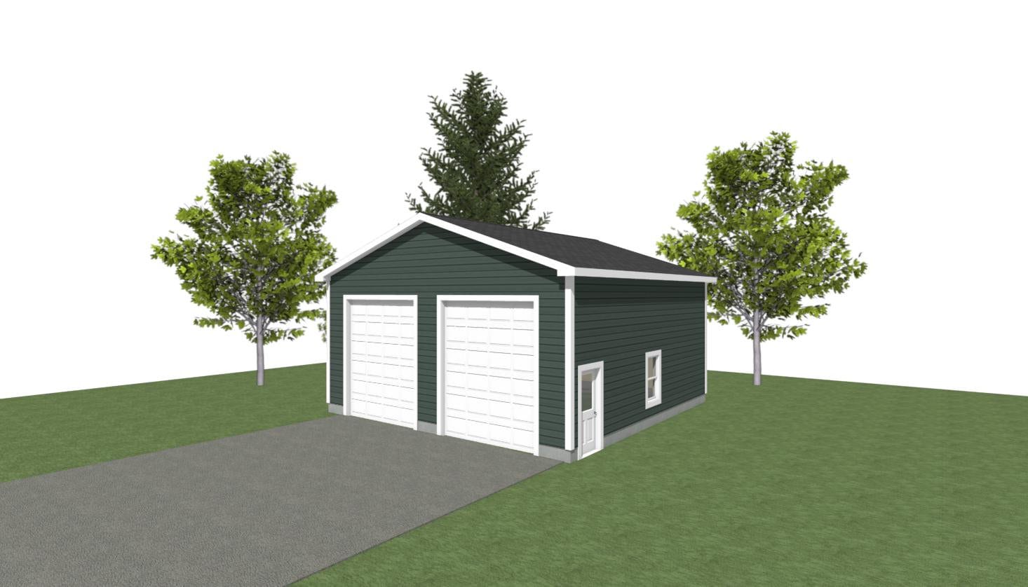 2 Car Garage Plans: 30x30 Ft, 14' Wall (digital Download) - Etsy