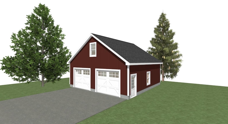GARAGE PLANS : 30 X 30 - 2 Car Garage Plans - 8/12 Pitch - 10ft Wall ...