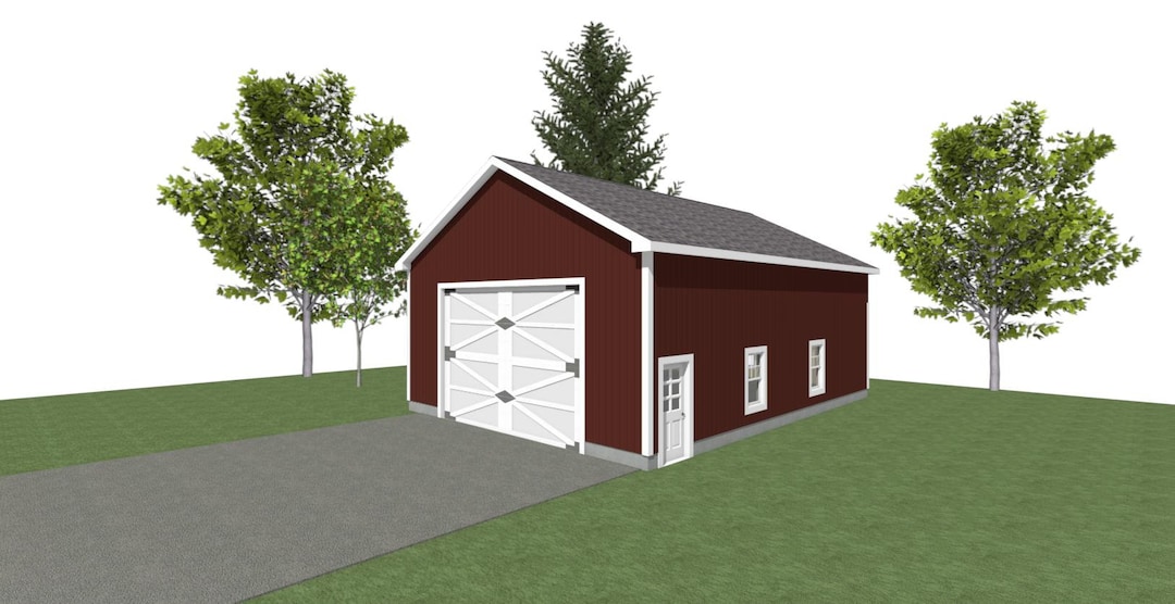 2 Car Garage Plans: 30 X 40, 14' Wall, 6/12 (digital Download) - Etsy