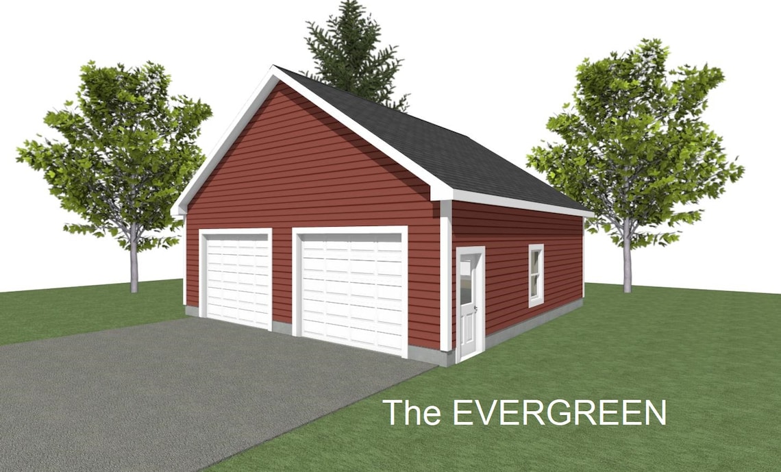 GARAGE PLAN : 30 X 32 - 2 Car Garage Plans - 6/12 and 8/12 Pitch - Etsy
