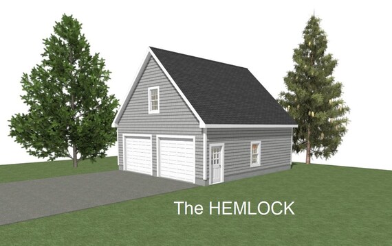 GARAGE PLANS : 28 X 30 2 Car Garage Plans 10' Wall | Etsy