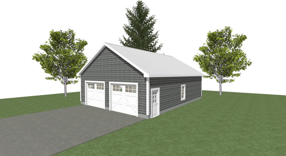 GARAGE PLANS : 30 X 40 2 Car Garage Plans 7/12 and 8/12 Pitch 10' Wall ...