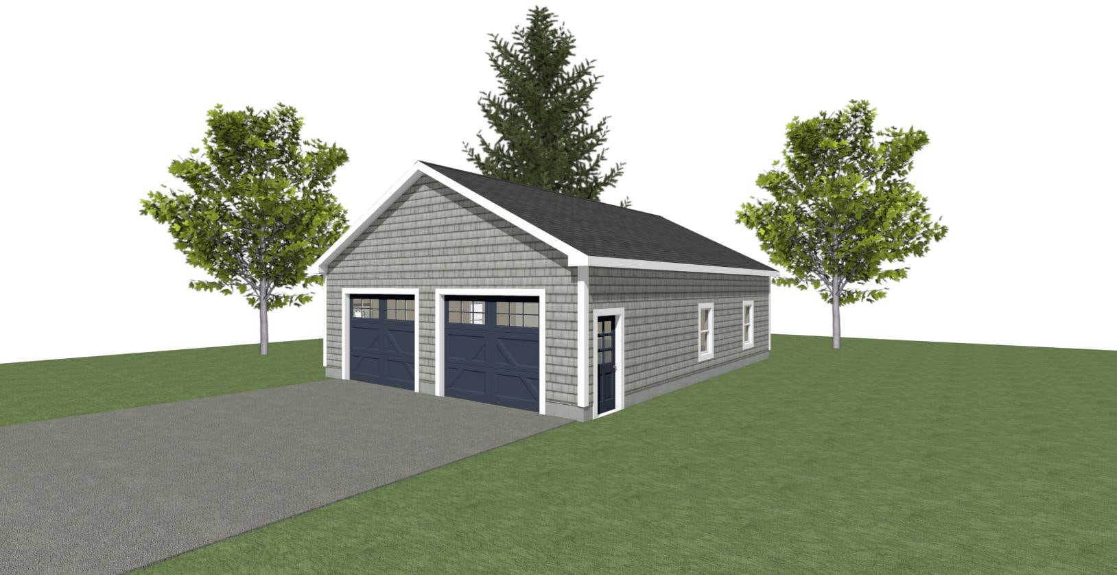 GARAGE PLANS : 30 X 40 - 2 Car Garage Plans - 4/12 and 6/12, - 10' Wall ...