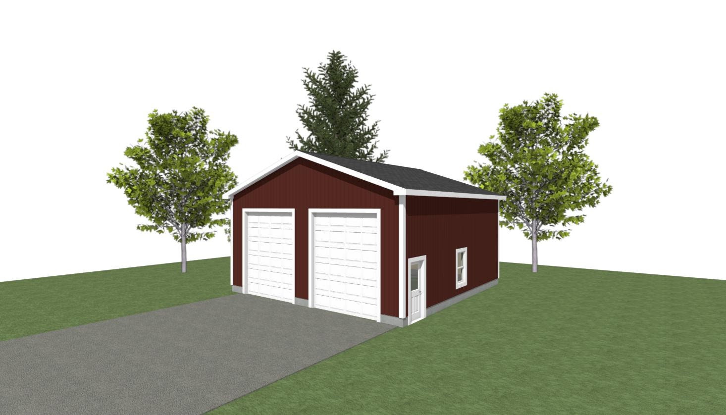 GARAGE PLAN : 30 X 30 - 2 Car Garage Plans - 4/12 - 14' Wall - Etsy