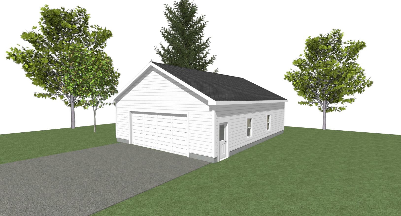 GARAGE PLANS : 30 X 40 - 2 Car Garage Plans - 1 Door - 10' Wall - 6/12 ...