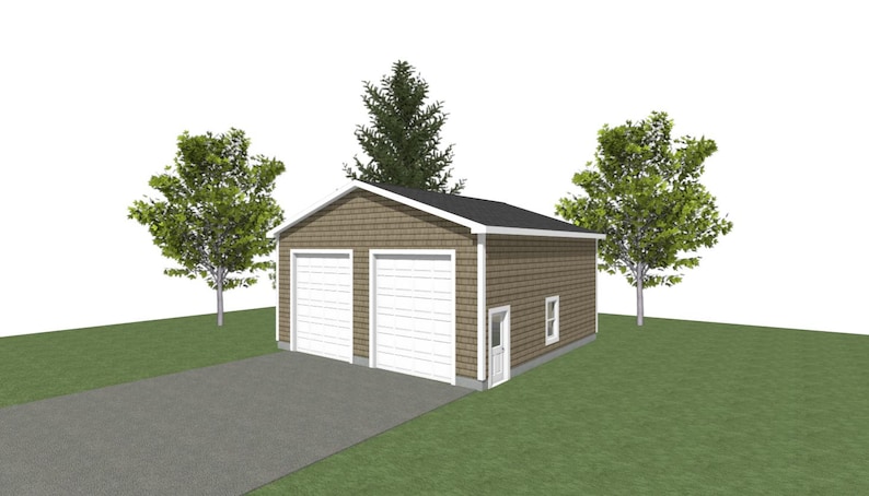GARAGE PLAN : 30 X 30 - 2 Car Garage Plans - 4/12 - 14' Wall - Etsy