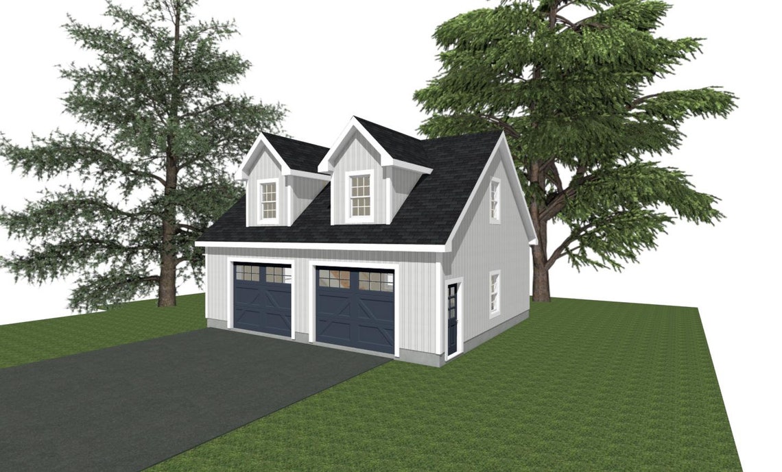 2-car Garage Plans: 32 X 28, Studio Above (digital Download) - Etsy