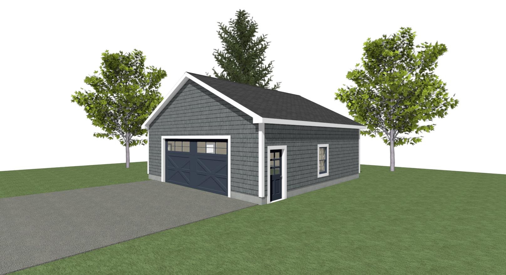 GARAGE PLANS : 30 X 30 - 2 Car/ 1 Door Garage Plan - 10' Wall - 6/12 ...