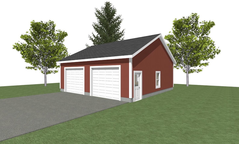 GARAGE PLAN : 30 X 30 - 2 Car Garage Plans - 10' Wall - 6/12 and 8/12 ...