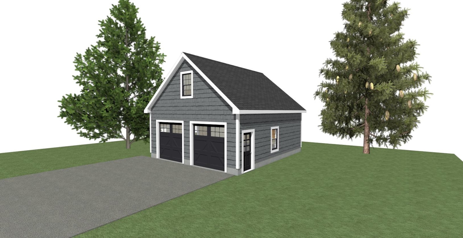 GARAGE PLANS : 24 X 28 - 2 Car Garage Plans - 10/12 and 12/12 Pitch ...