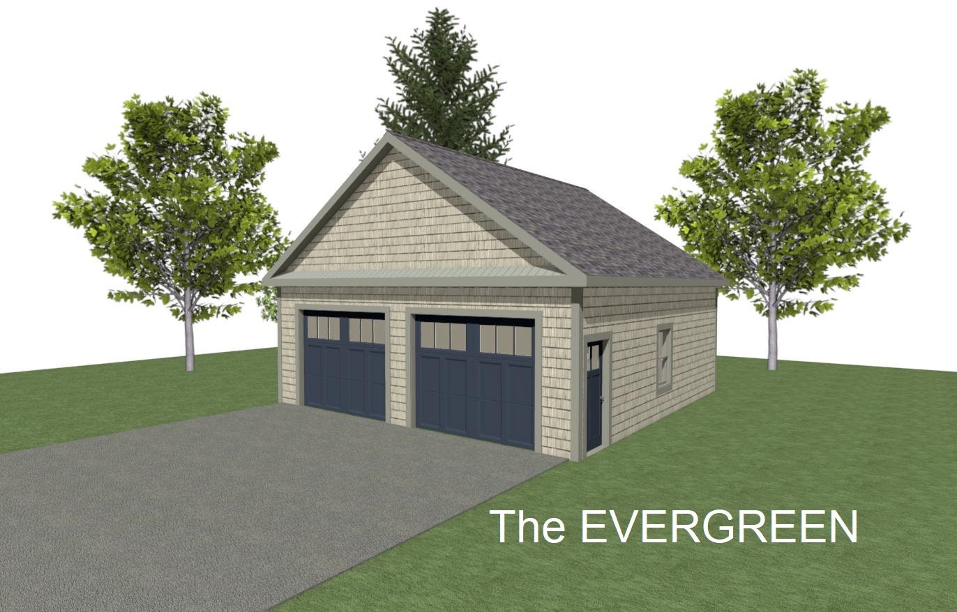 2 Car Garage Plans : 28x28, 10' Wall, 6/12 & 8/12 Pitch (digital ...