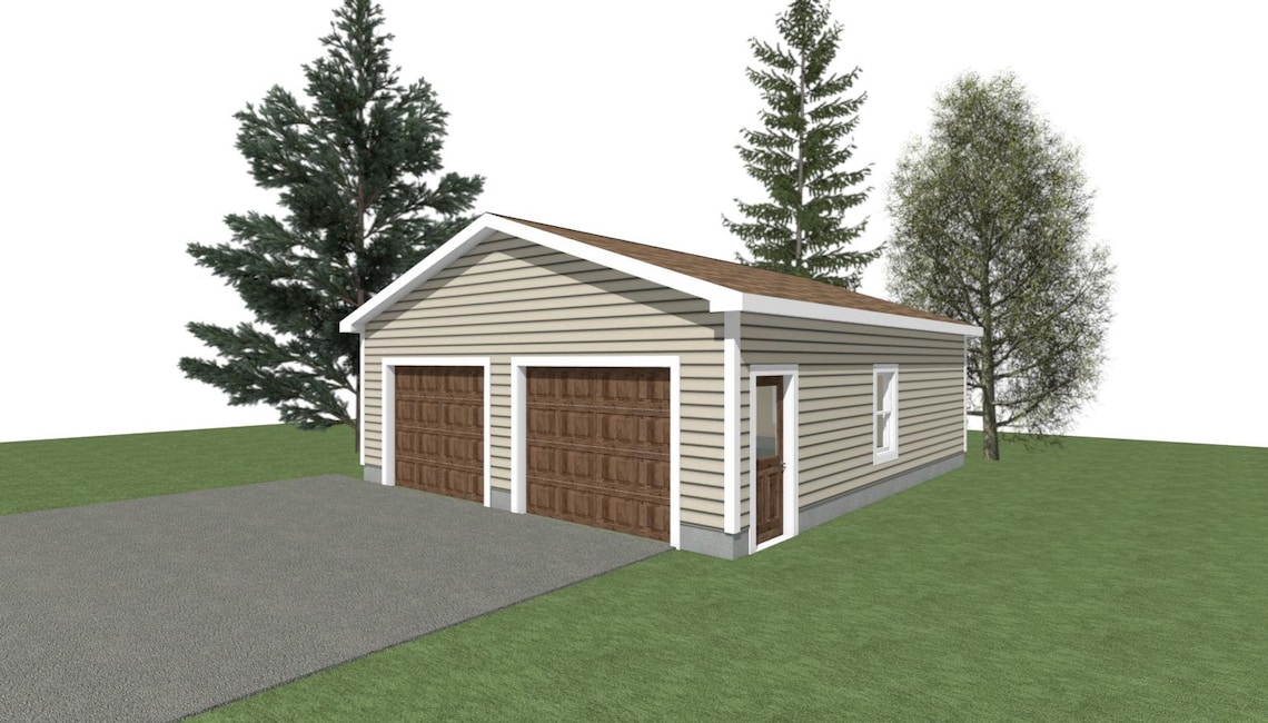 2-car Garage Plans: 26 X 30 Ft, 9ft Wall (digital Download) - Etsy