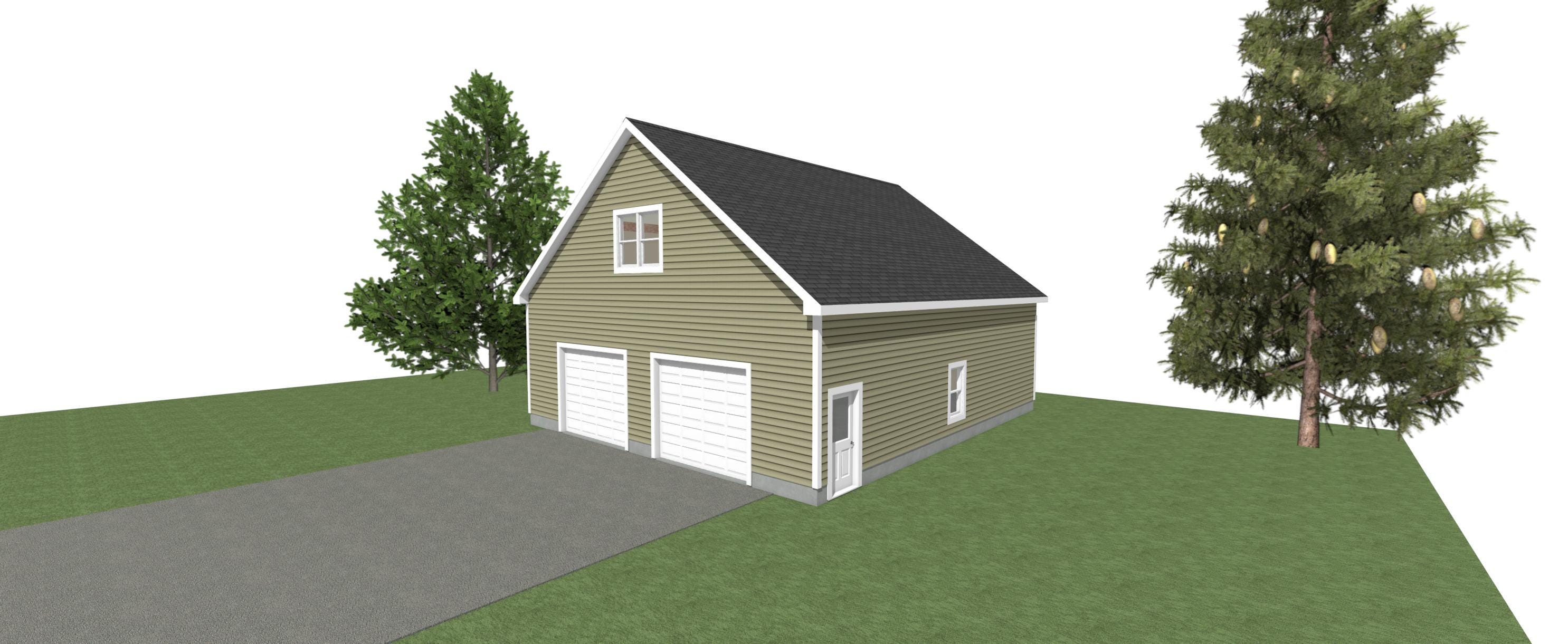 GARAGE PLAN : 36 X 40 - 2 Car Garage Plans - 10/12 - 10ft Wall - With ...