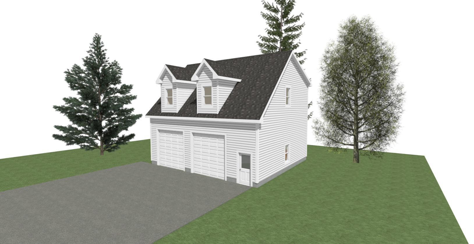 GARAGE PLANS : 34 X 30 - 2 Car Garage Plans - 12' Wall - 12/12 Pitch ...