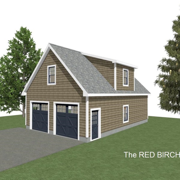 GARAGE PLANS : 28 X 32 - 2 Car Garage Plans - 12/12 - 10ft Wall - With ...