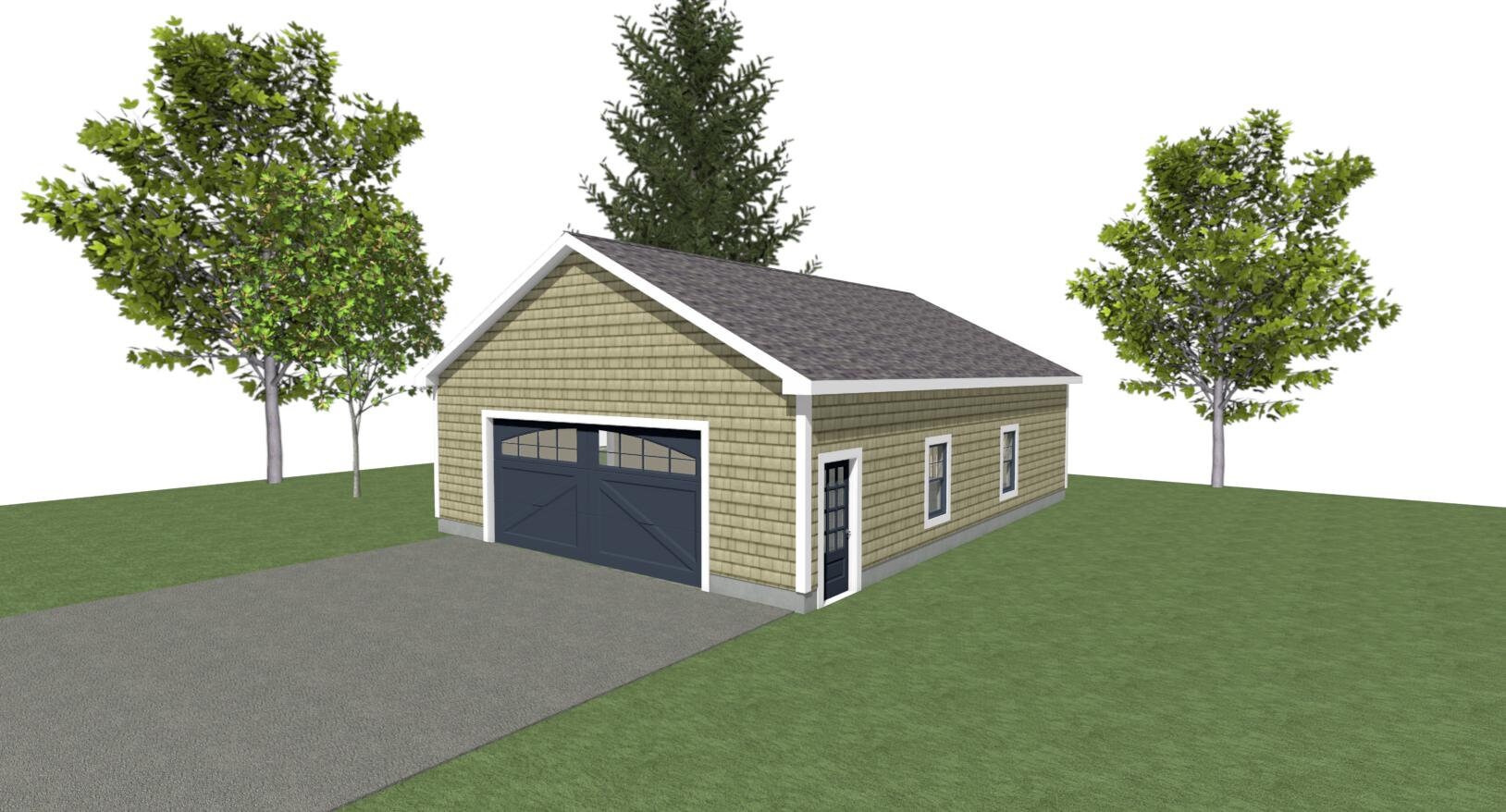 GARAGE PLANS : 30 X 40 - 2 Car Garage Plans - 1 Door - 10' Wall - 6/12 ...
