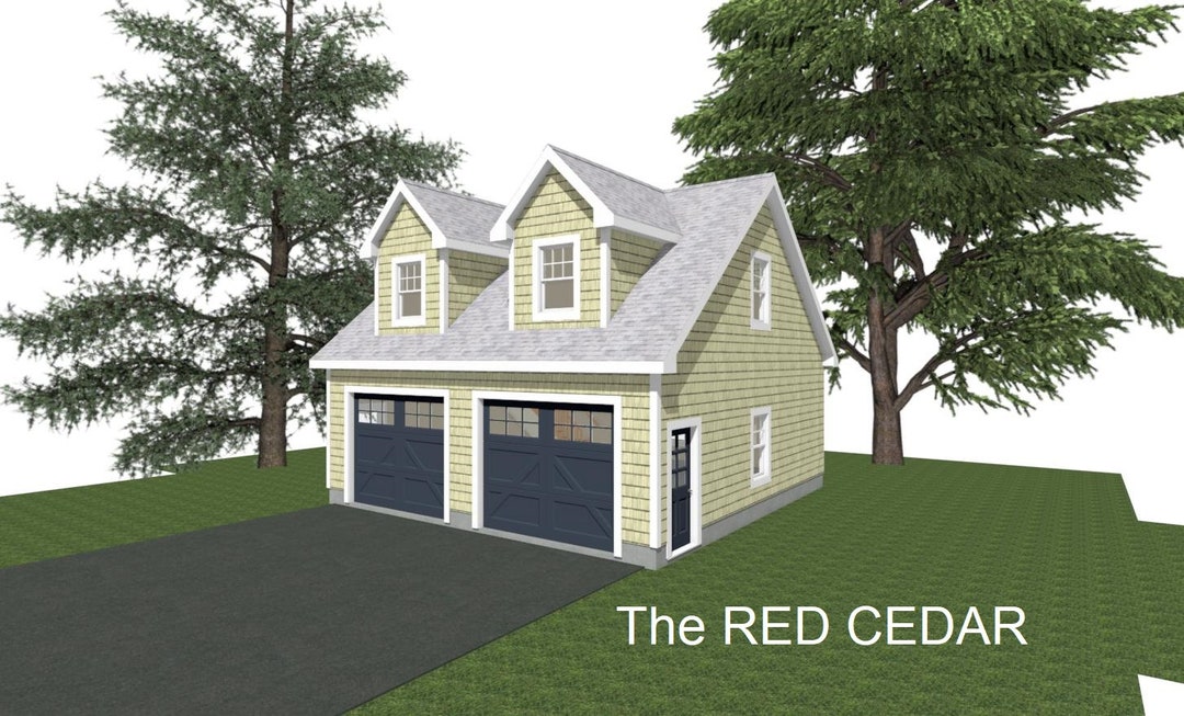 GARAGE PLANS : 28 X 28 - 2 Car Garage Plans - 10' Wall - 10/12 and 12/ ...