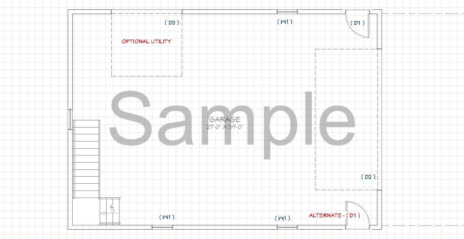 GARAGE PLANS : 28 X 40 - 2 Car/ 1 Door Garage Plans - 10' Wall - 10/12 ...