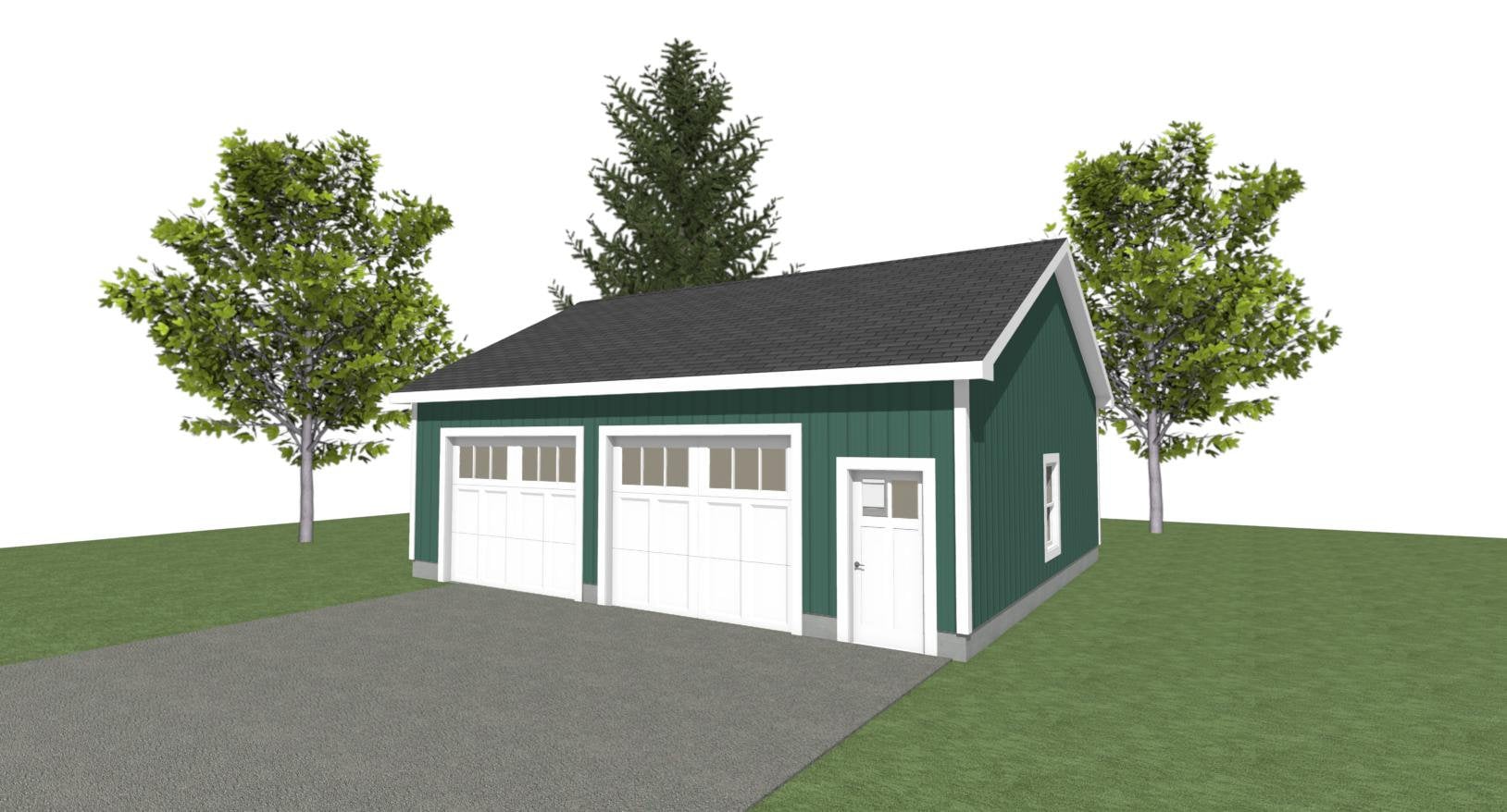 GARAGE PLANS : 32 X 28 - 2 Car Garage Plans - 10' Wall - 6/12 and 8/12 ...
