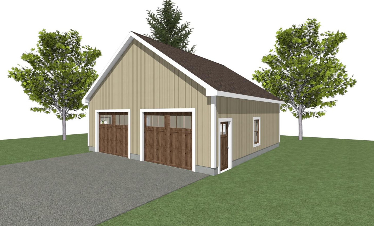 GARAGE PLANS : 30 X 30 2 Car Garage Plans 6/12 and 8/12 Pitch - Etsy