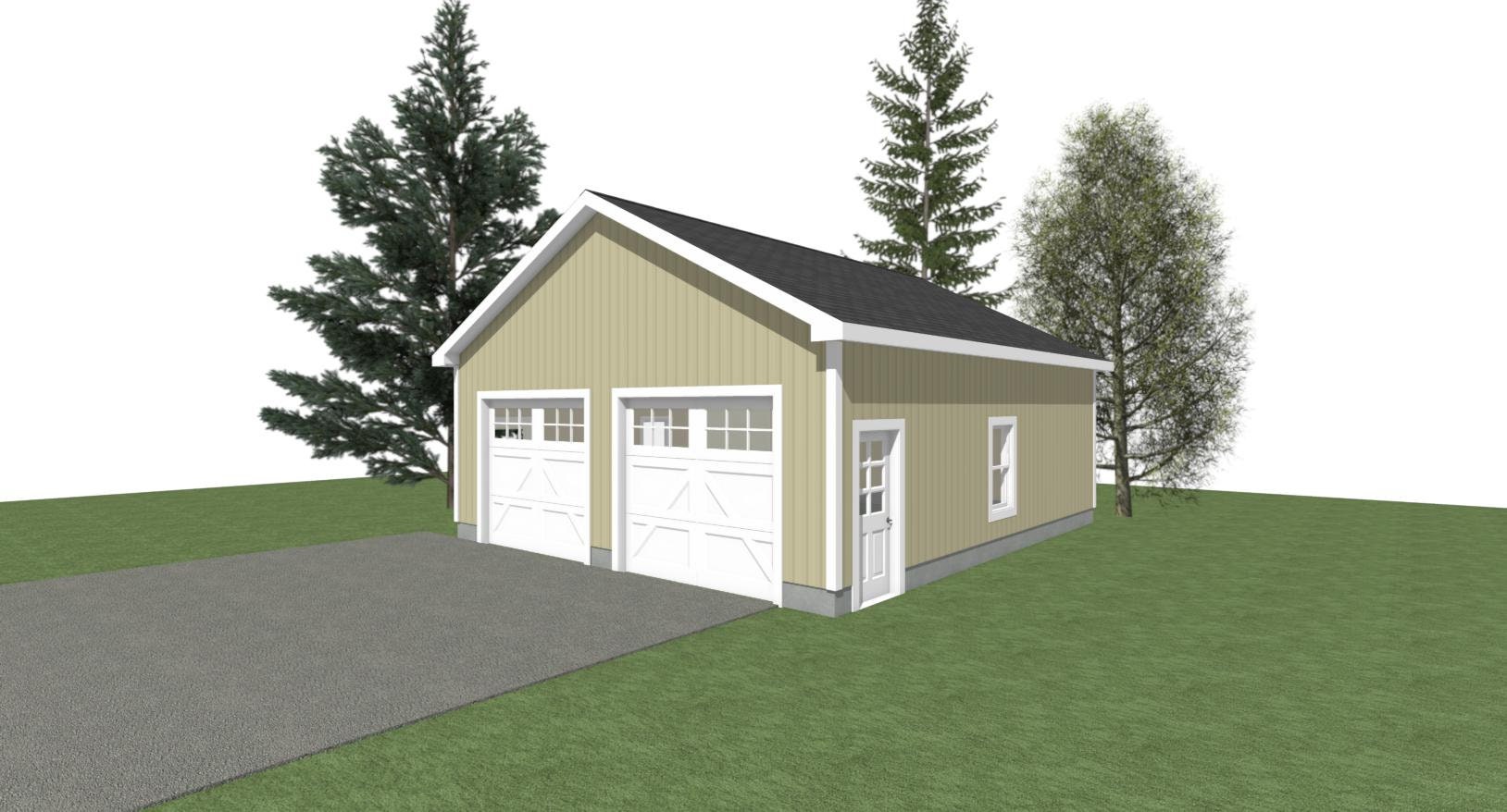 2 Car Garage Plans : 26x30, 10' Wall, 4/12, 6/12, and 8/12 Pitch, W ...
