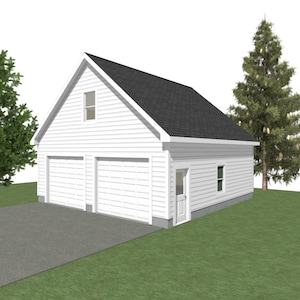 2-car Garage Plan: 28x28, 10' Wall, Storage Above (digital Download) - Etsy
