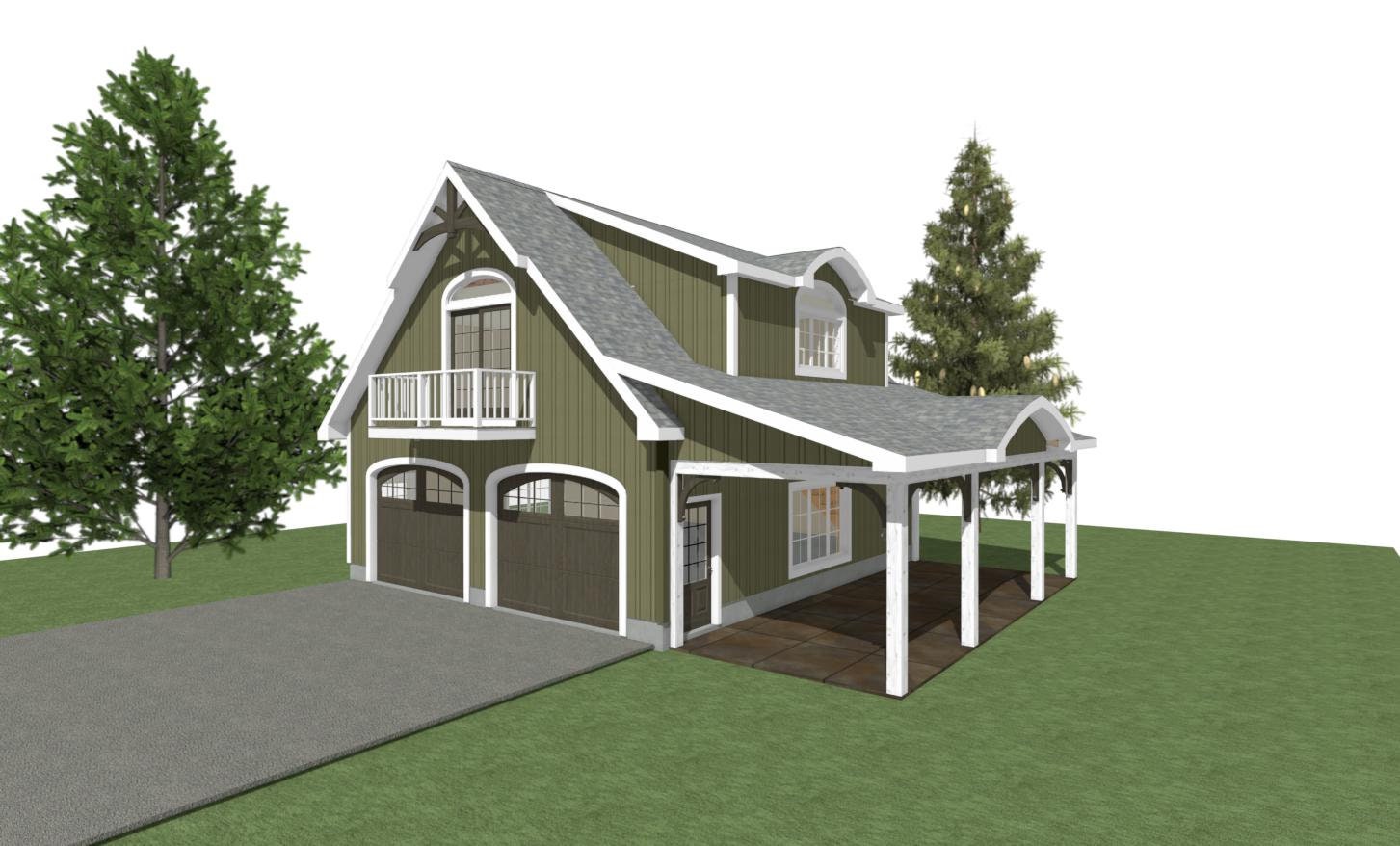 2-car Garage Plans With Apartment Option: 28 X 32, 10ft Wall (digital ...