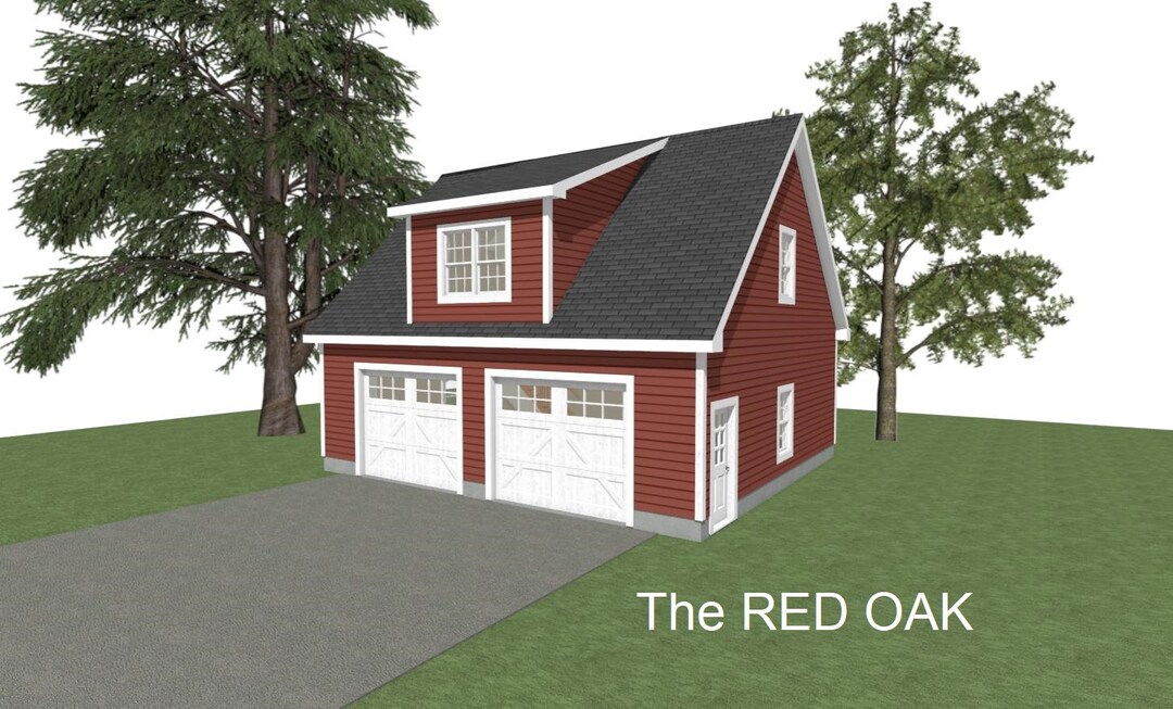 GARAGE PLAN : 32 X 28 - 2 Car Garage Plans - 10/12 Pitch and 12/12 ...