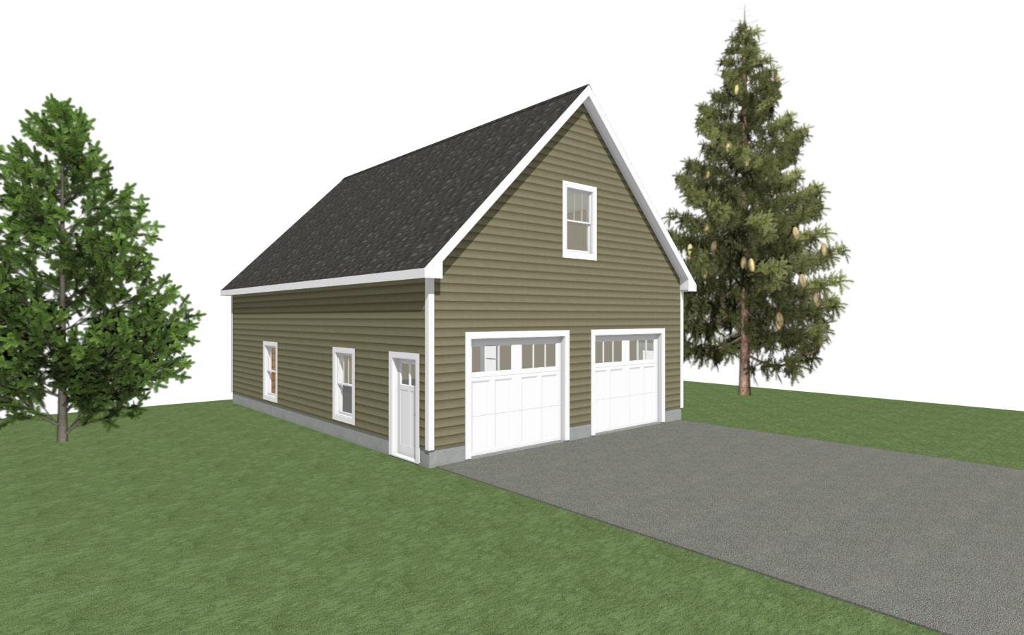 2 Car Garage Plans : 28 X 40, 12/12 Pitch, 12'-0" Wall, Storage Above ...