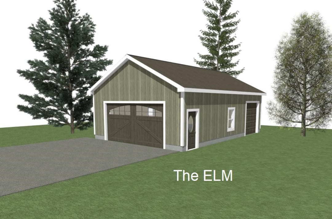 2-car Garage Plans: 24 X 36, 10' Wall (digital Plan Set) - Etsy